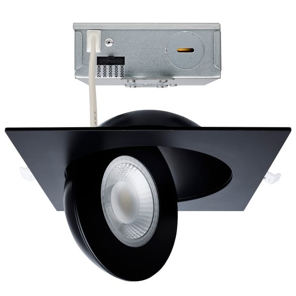 15 Watt CCT Selectable LED Direct Wire Downlight Gimbaled 6 Inch Square ...