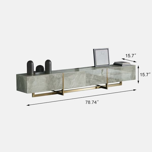 78.7"&94.5"Stone TV Stand, Modern Media Console with Drawers，Sintered ...