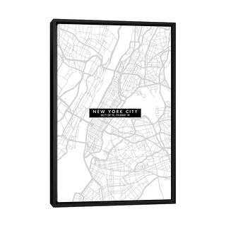 iCanvas "New York City Map Minimal" by WallDecorAddict Framed - Bed ...