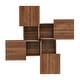 Walnut Versatile Coffee Table Square Veneer End Table Sliding Top ...