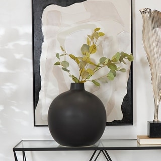 Black Ceramic Matte Decorative Vase - 16"W, 17"H - Bed Bath & Beyond ...