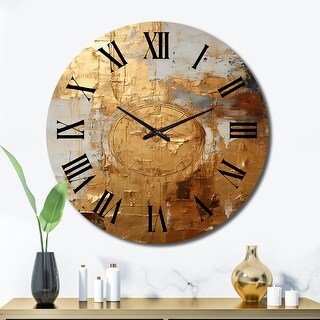 Designart "Vintage Gold Togetherness II" Abstract Painting Oversized ...