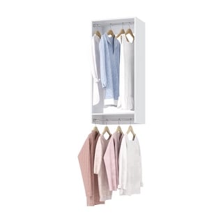 HOMLUX 21"W x 14"D x 46"H Double Hanging Unit in White - Bed Bath ...