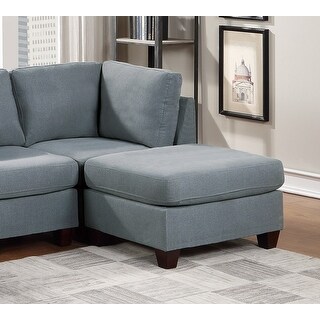 Grey Linen U-Shaped Modular Sectional with 2 Wedges, 2 Armless Chairs ...