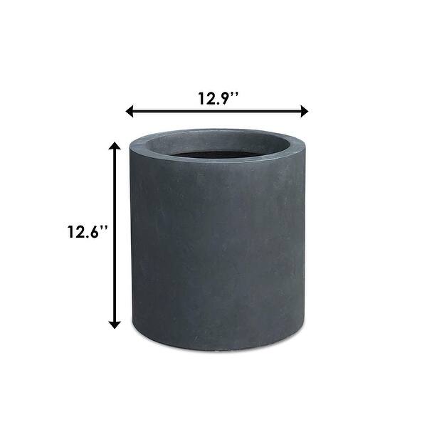 Kante 12.9 in. Long Concrete Outdoor Modern Cylindrical Planter - Bed ...