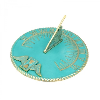 Brass Verdigris Sundial 10" Turquoise Vintage Sundial for Outdoor ...