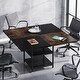 Tribesigns 47-Inch Square Conference Table, Rustic Brown and Black ...