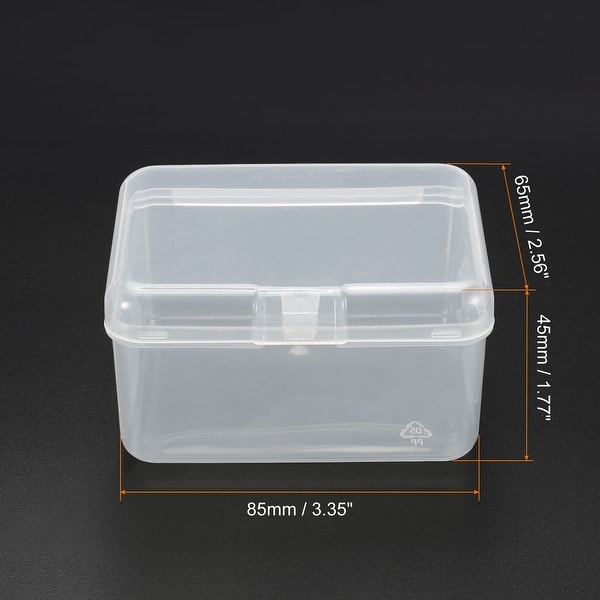 4pcs Clear Storage Container w Hinged Lid Plastic Rectangular Box - Bed ...