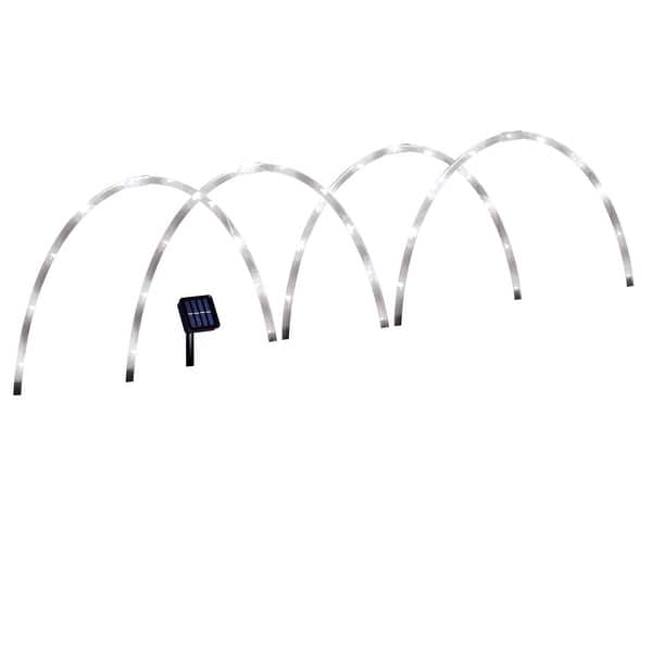 Set of 4 Solar LED Arches Pathway Lights with 8 Modes - 0.75 x 45.25 x ...