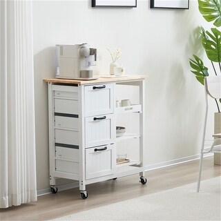 Three Drawers Three Layers Black Handle Kitchen Carts - Bed Bath ...