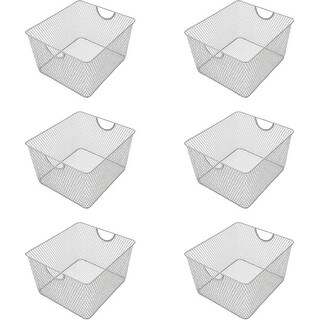 Ybm Home Wire Mesh Open Bin Shelf Storage Basket Kitchen Pantry ...