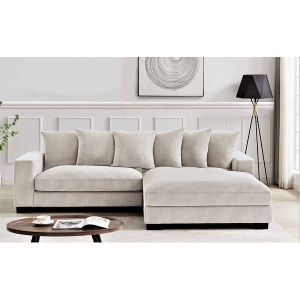 Us Pride Furniture Payan 102.4" Wide Corduroy L-Shape Sectional Sofa ...