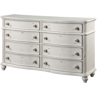 ACME Jaqueline Dresser in Light Gray Linen & Antique White Finish - Bed ...