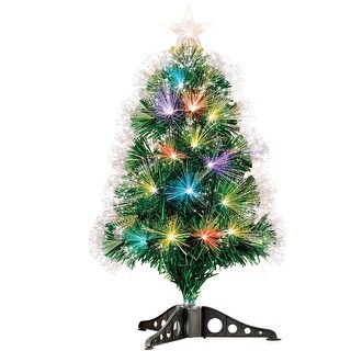 2-Foot Fiber Optic Color Changing Tabletop Christmas Tree - 13.78 x 23. ...