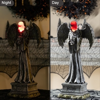 Glitzhome 24"H LED Halloween Indoor/Outdoor Grim Reaper Figurine Porch ...