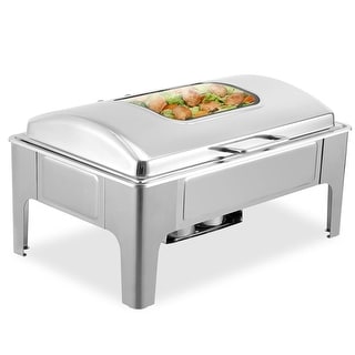 Roll Top Chafing Dish Buffet Set, 9 Quart Full Pan Chafer - Bed Bath ...