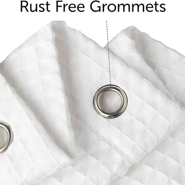 Creative Scents Waffle White Fabric Shower Curtain For Bathroom Bed