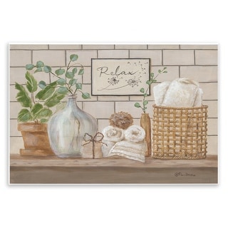 Stupell Uplifting Bathroom Spa Relax Scene Wall Plaque, Design By Pam ...