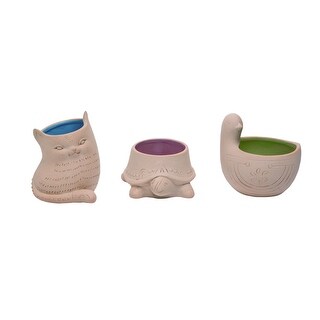 Transpac Cat Bird Turtle Planters Set of 3 Spring Home Decorations ...