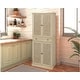 4-Door Natural Rattan Wardrobe Armoire Closet with4 Adjustable Inner ...