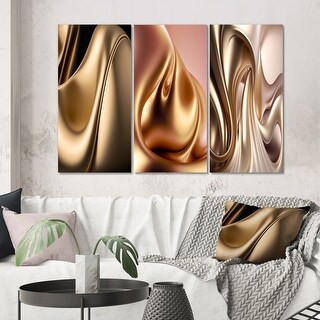 Designart "Subtle Sophistication In Exquisite Pink And Gold I" Abstract ...