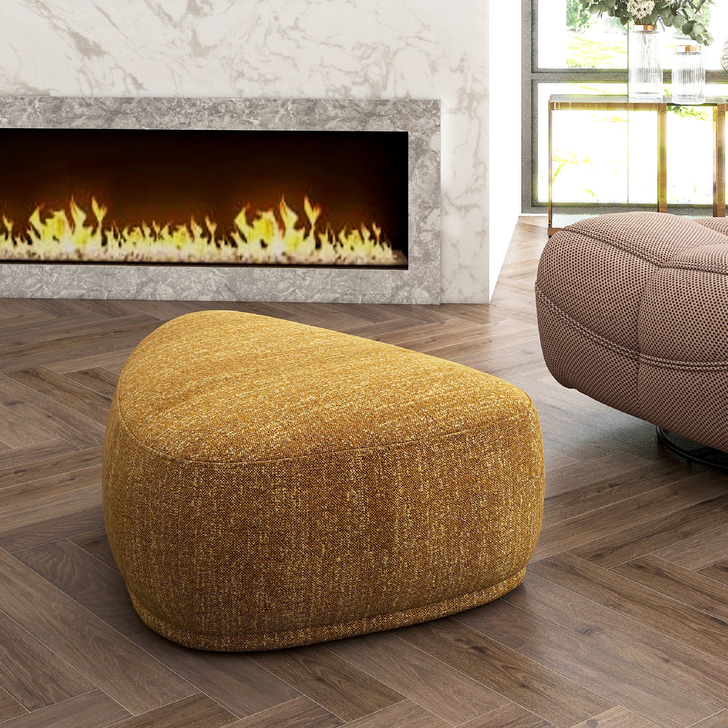 Pebble 44 Rounded Triangle Cocktail Ottoman On Sale Bed Bath Beyond 39613828