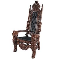 Design Toscano The Lord Raffles Collection Leather Lion Throne Chair ...