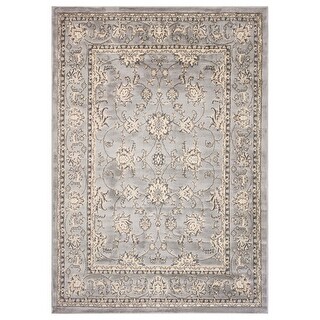 Gray Floral Vines Traditional Area Rug - Bed Bath & Beyond - 34737059