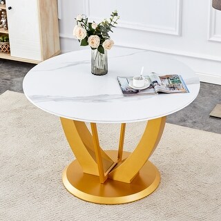 Modern minimalist round white patterned table top measuring 48 inches ...