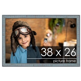 38x26 Distressed/Aged Complete Wood Picture Frame with UV Acrylic, Foam ...