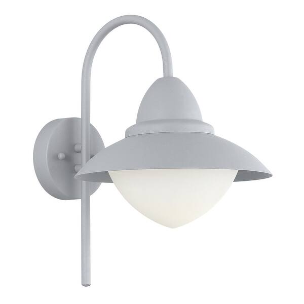 Eglo Sidney 1-Light Silver Outdoor Wall Light with Frosted Glass - Bed ...