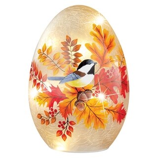 Chickadee Harvest LED Lighted Egg Decoration - 5.75 x 8.25 x 5.13 - Bed ...