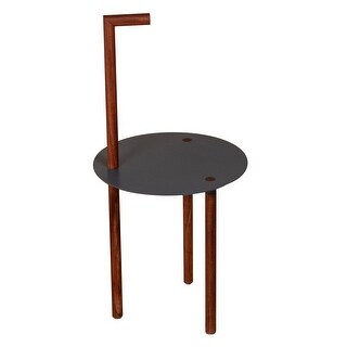 Round Metal Top End Table with Inbuilt Wooden Pole - Bed Bath & Beyond ...