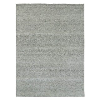 Shahbanu Rugs Laid Back Gray, Modern Grass Design, Tone on Tone, Pure ...