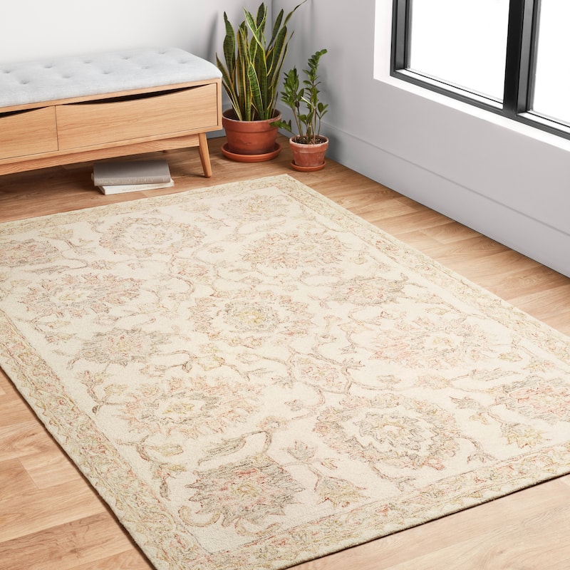 Alexander Home Annabelle Botanical Bloom Hand-Hooked Wool Rug ...