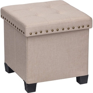 Payton Foldable Storage Ottoman Footrest and Seat Cube - Bed Bath ...