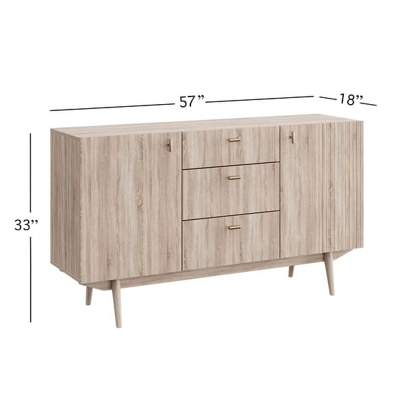 Living Skog Chelsea Buffet Sideboard TV Stand With Slatted Design and 3 ...