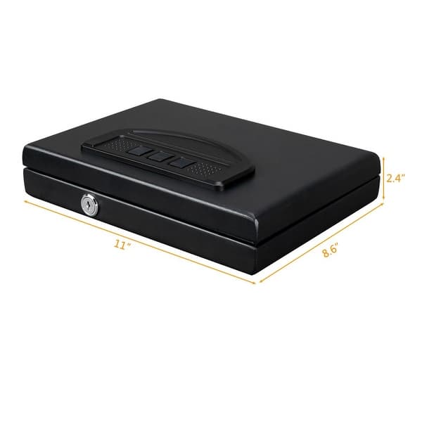 Small Pistol Case Single Capacity Keyboard Lock Gun Safe Box - Black ...