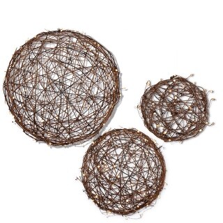 Modern Vine Balls, Battery Operated Micro LED Set of 3 - Bed Bath ...