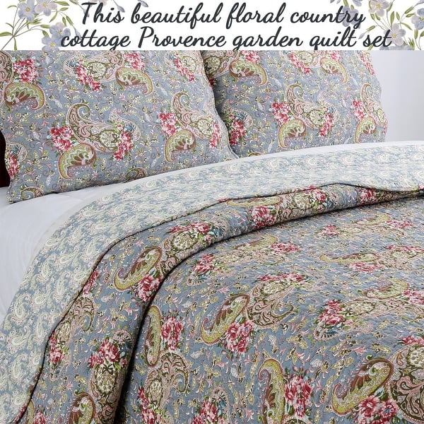Copper Grove Anthurium Floral Paisley Cotton Quilt Bedding Set - On ...