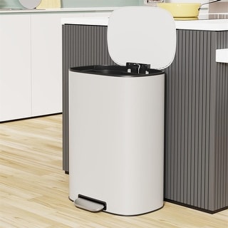 13 Gallon 50L Kitchen Foot Pedal Operated Trash Can with Soft Close ...