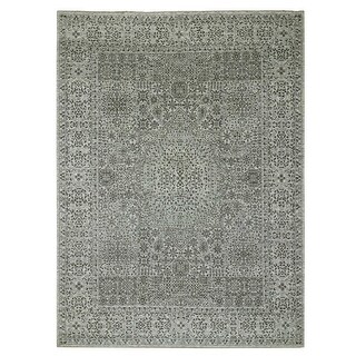 Shahbanu Rugs Diamond White, Mamluk Dynasty Pattern, Tone on Tone ...