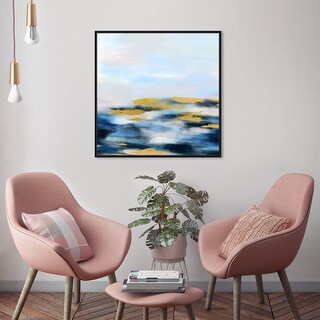 Oliver Gal 'Golden Spume' Abstract Wall Art Framed Canvas Print Paint ...