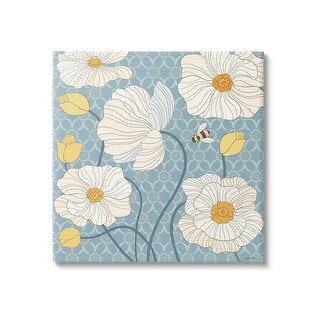 Stupell Poppies with Trellis Pattern Canvas Wall Art design by Jennifer ...