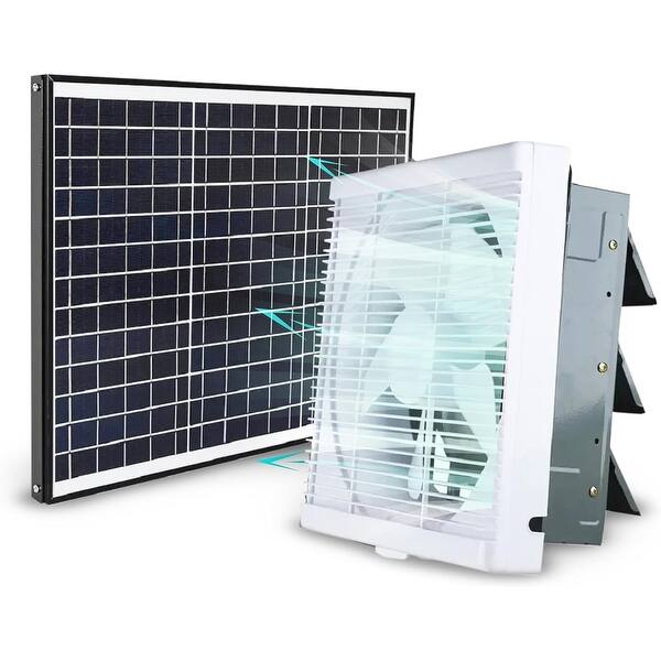 40W Solar Powered Brushless Attic Exhaust Fan with Gable Mount for Shed ...