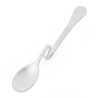Stainless Steel Curved Handle Tea Coffee Drink Condiment Spoon - Silver ...