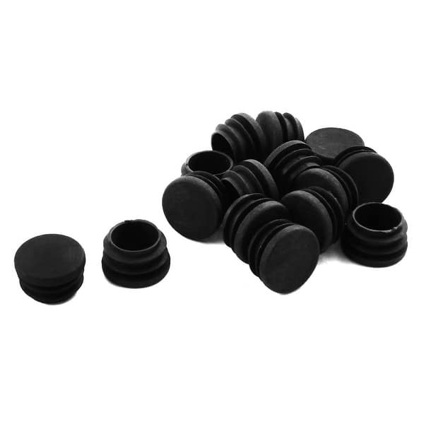 25mm Diameter Screw Type Round Tube Insert Cap Cover Black 15 Pieces ...