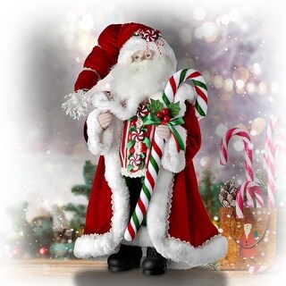 18'' Santa W/Peppermint & Candy Cane - Bed Bath & Beyond - 36560820