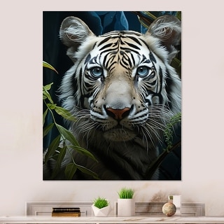 Designart "Tiger Zenith Portrait" Animals Tiger Metal Wall Art Living ...