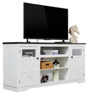 Ukuowu 66" Rustic Farmhouse TV Stand for 75 65 inch TV with Storage ...